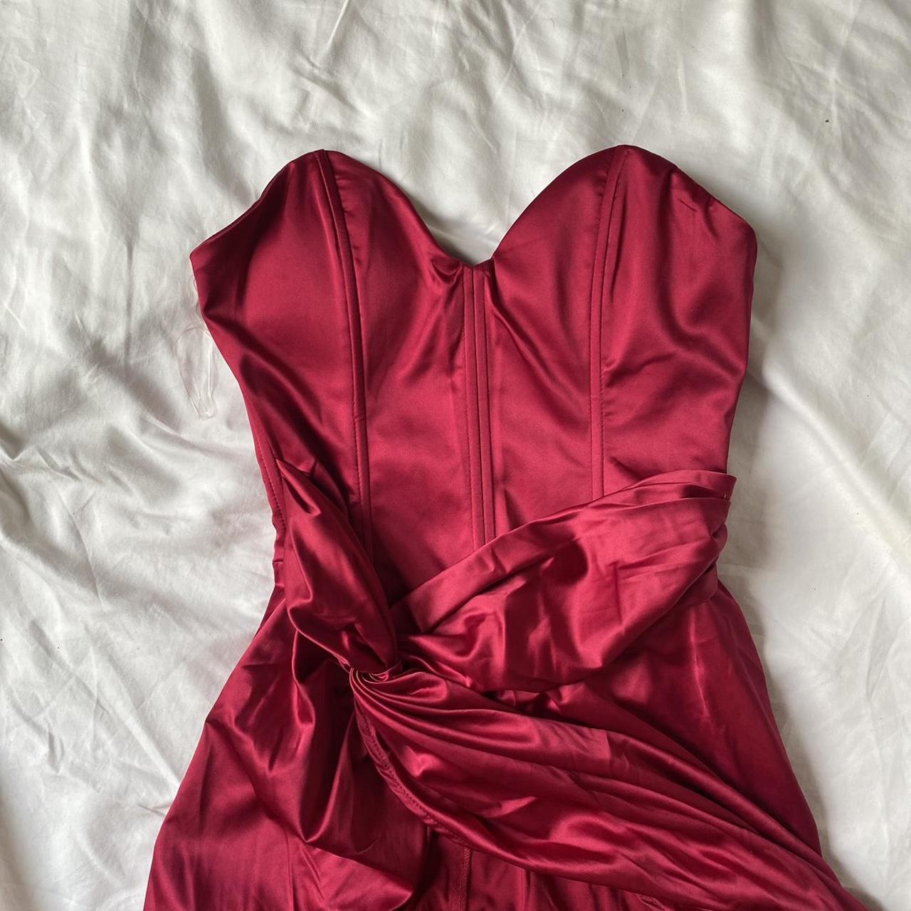 house of maguie “corset detail thigh split maxi... - Depop