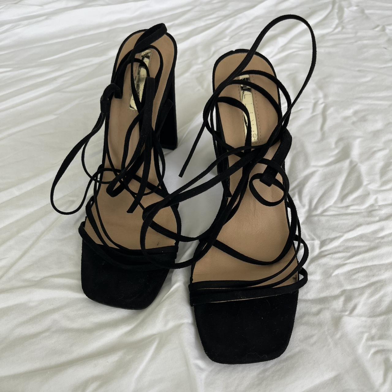 billini viva heels in black. super cute, worn a few... - Depop