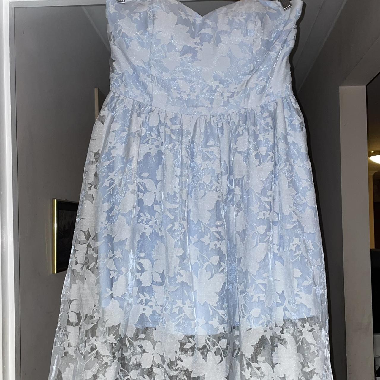 Cute vintage lace baby blue dress Labeled size 14... - Depop