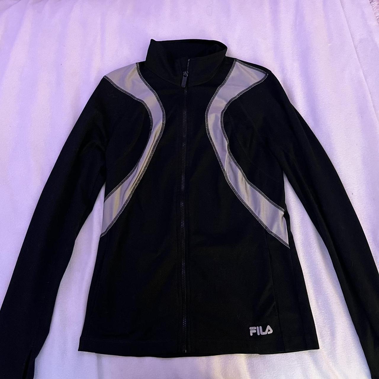 fila black jacket -good condition -size S... - Depop