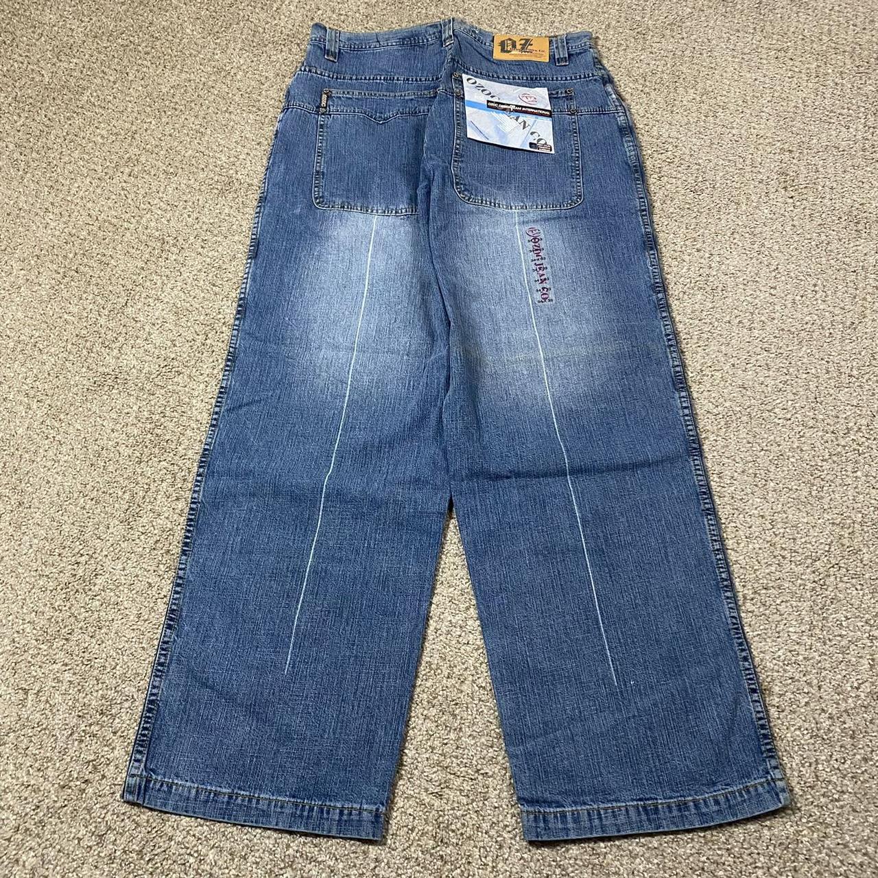 Y2K Baggy Patchwork Jeans Ozoc Embroidered wide... - Depop