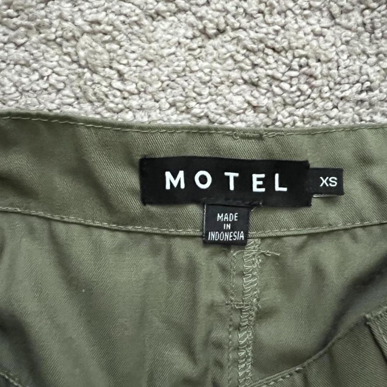 Motel rocks green mid/low rise cargo skirt Slit in... - Depop