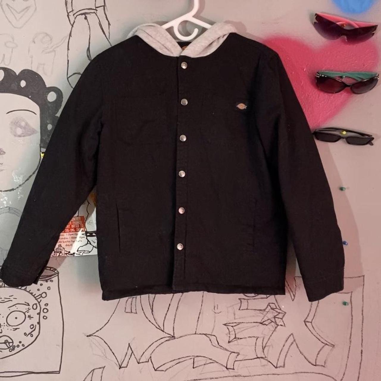 dickies black and grey jacket fits xs loose, small... - Depop