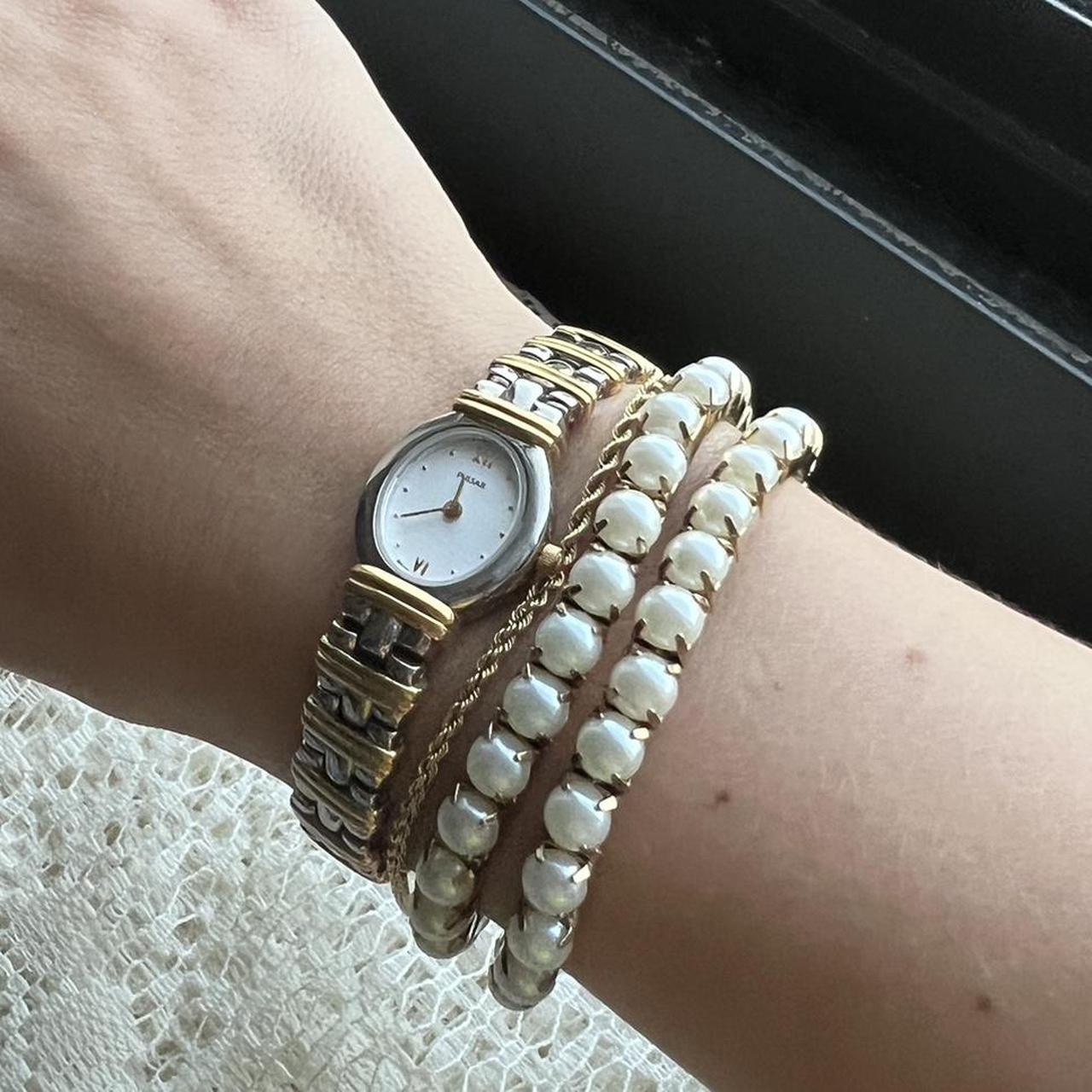 pearl stack bracelets 🦪 can be worn separately... - Depop
