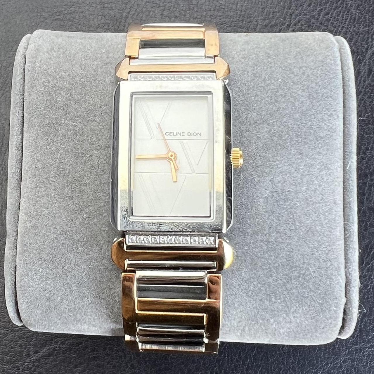 celine dion silver & gold watch stainless... - Depop