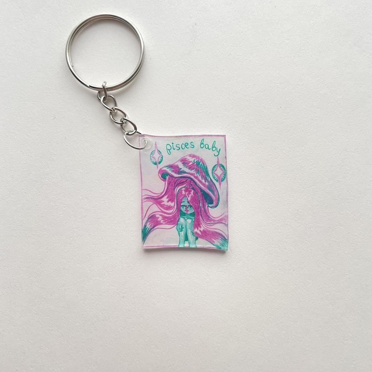 pisces key chain ♓️🪼 - hand drawn design -... - Depop