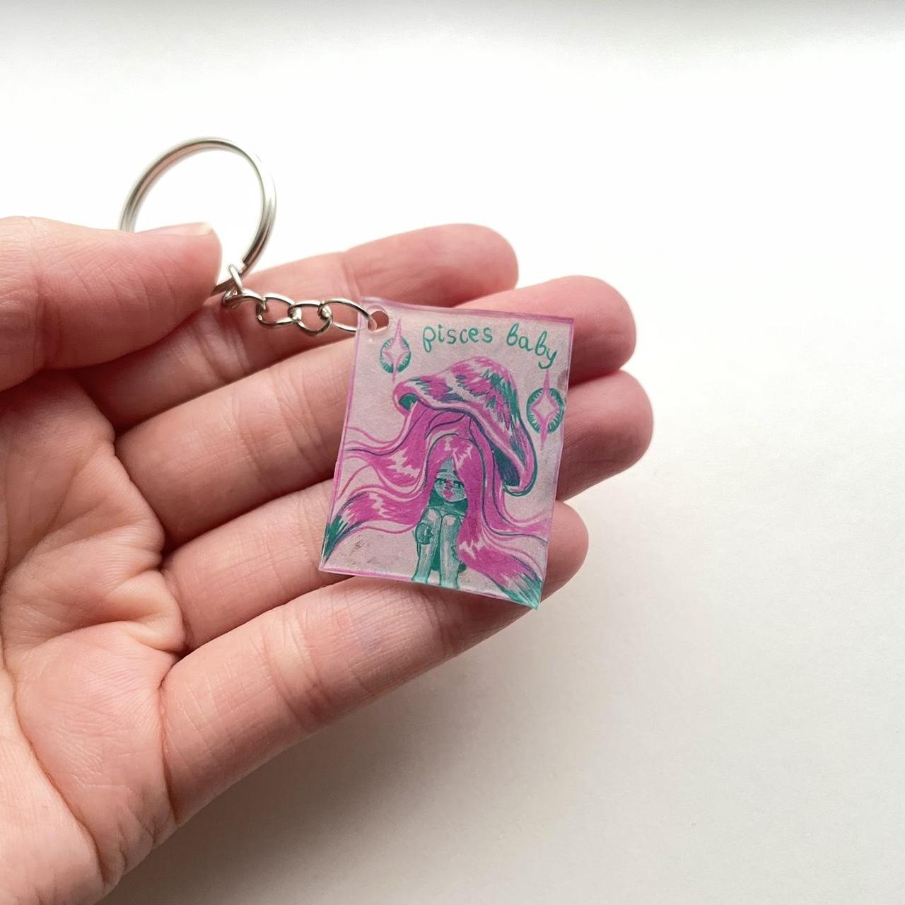 pisces key chain ♓️🪼 - hand drawn design -... - Depop