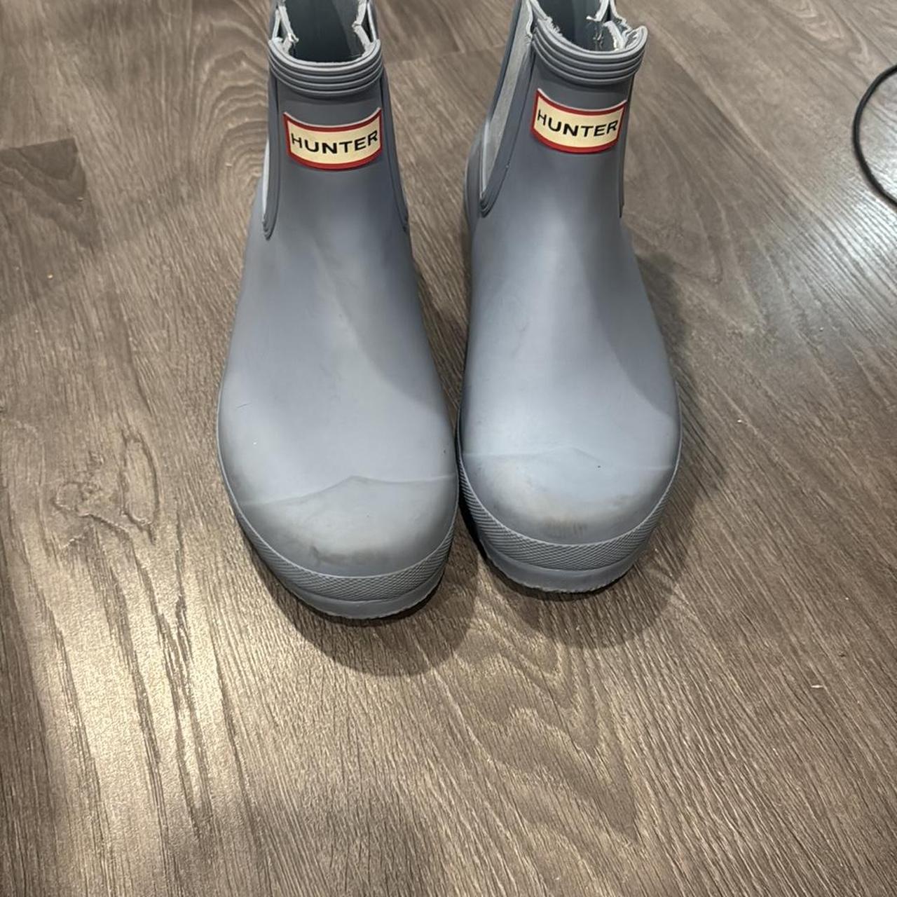 Baby blue rubber boots #hunter #hunterboots... - Depop