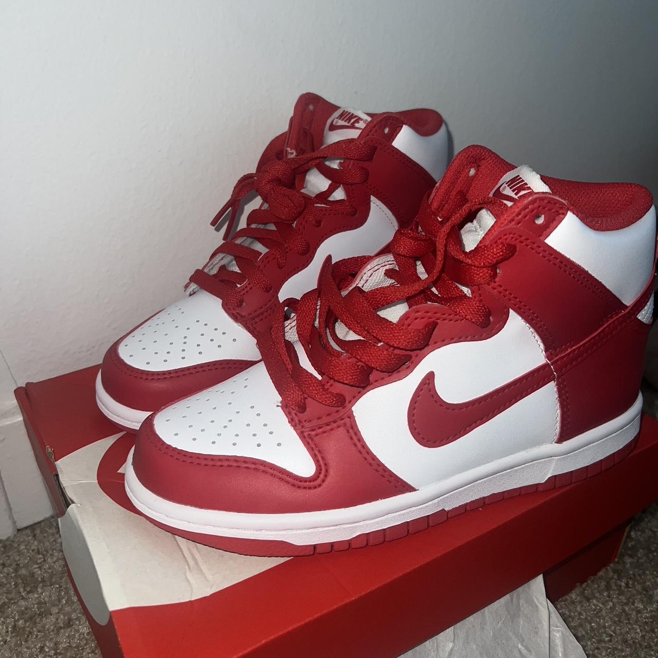 Nike Dunk University Red/ White Boys size 4, also... - Depop