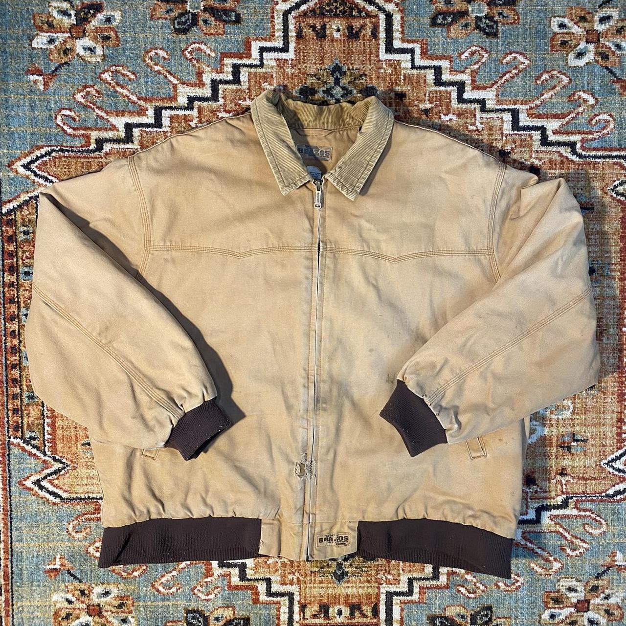 DISTRESSED BRAZOS WORK JACKET flaws shown in... - Depop