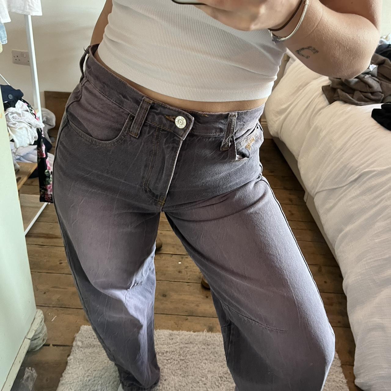 BDG purple acid wash boyfriend jeans with buckle... | Depop