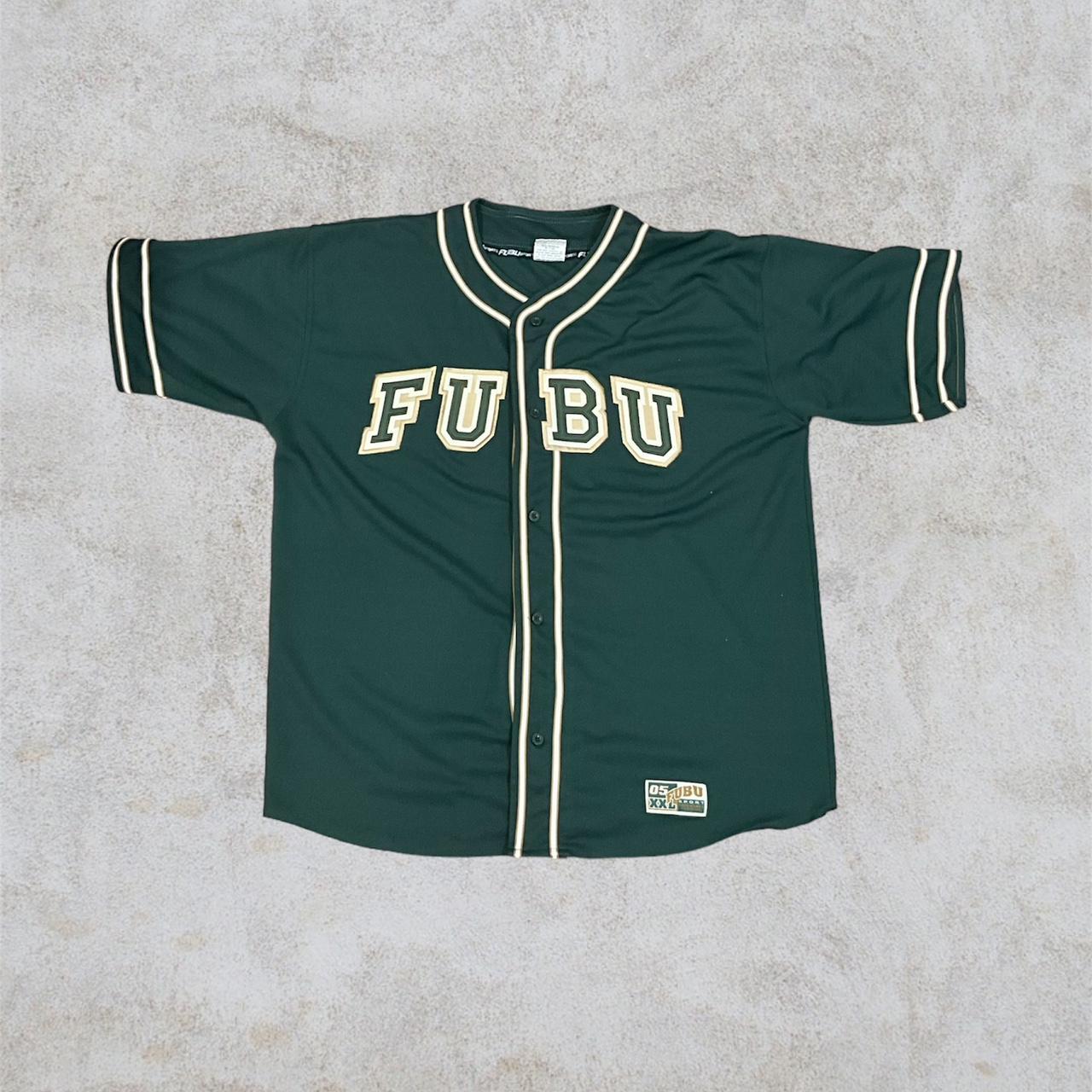 Vintage Fubu 05 Button Up Baseball Jersey Kindly... - Depop