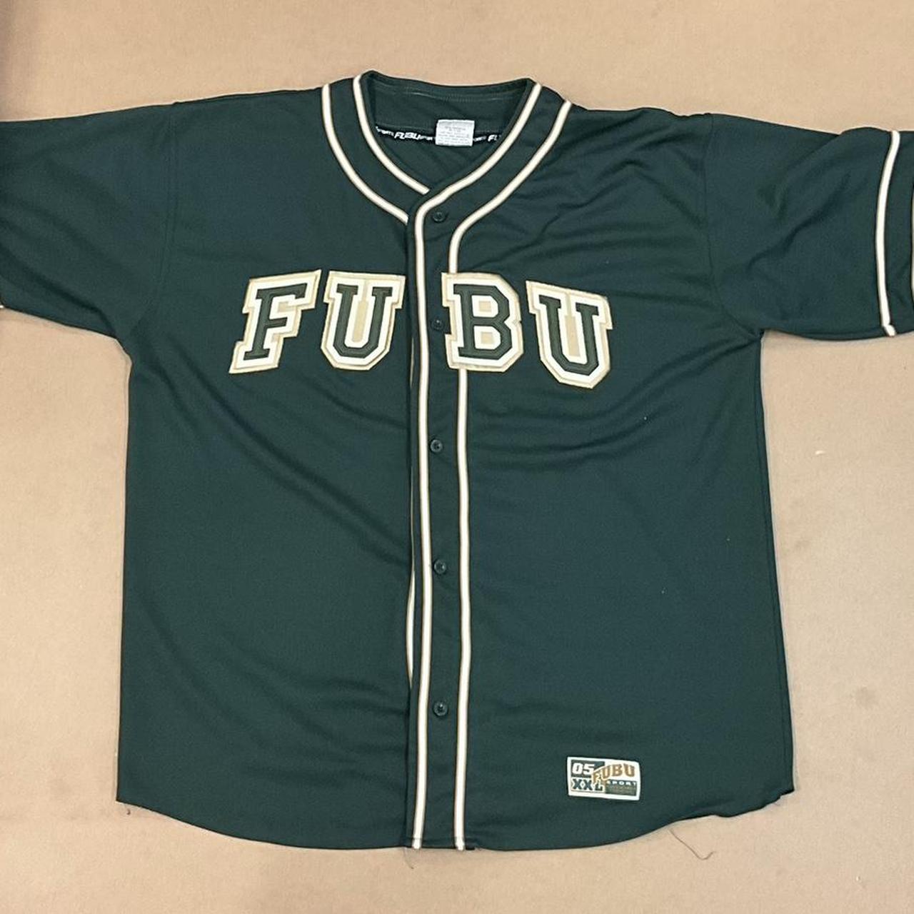 Vintage Fubu 05 Button Up Baseball Jersey Kindly... - Depop