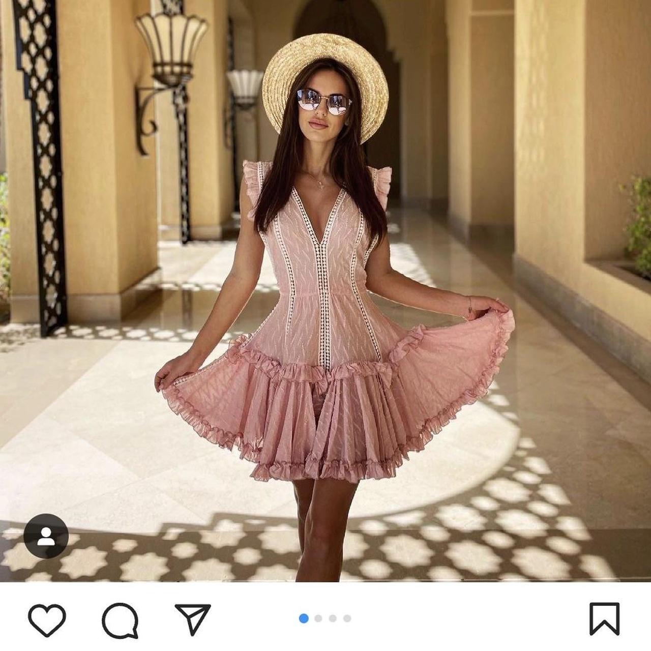 Chio Di Stafania D Pink Embroidered Crochet Trim... | Depop