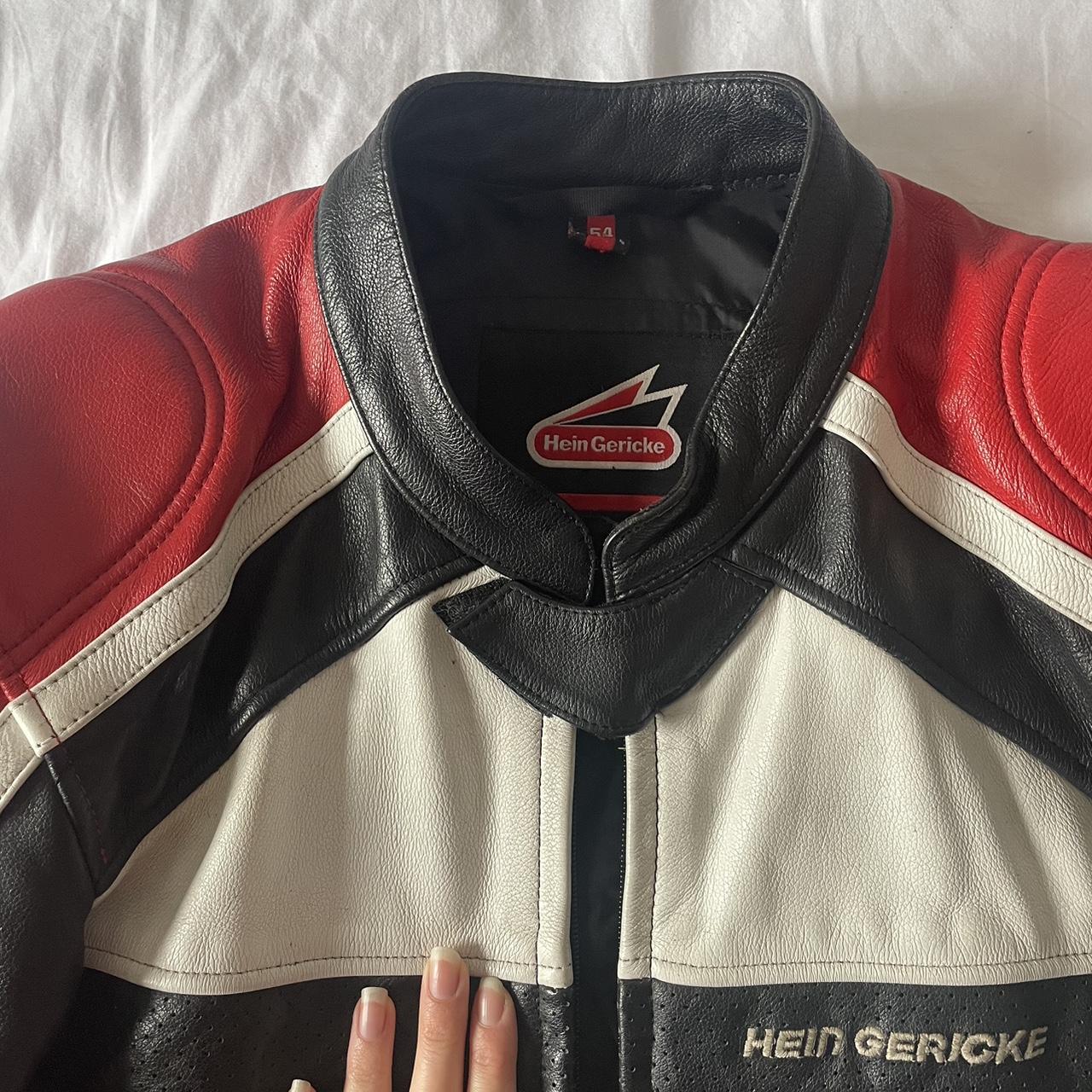 vintage racing jacket real and very thick... - Depop