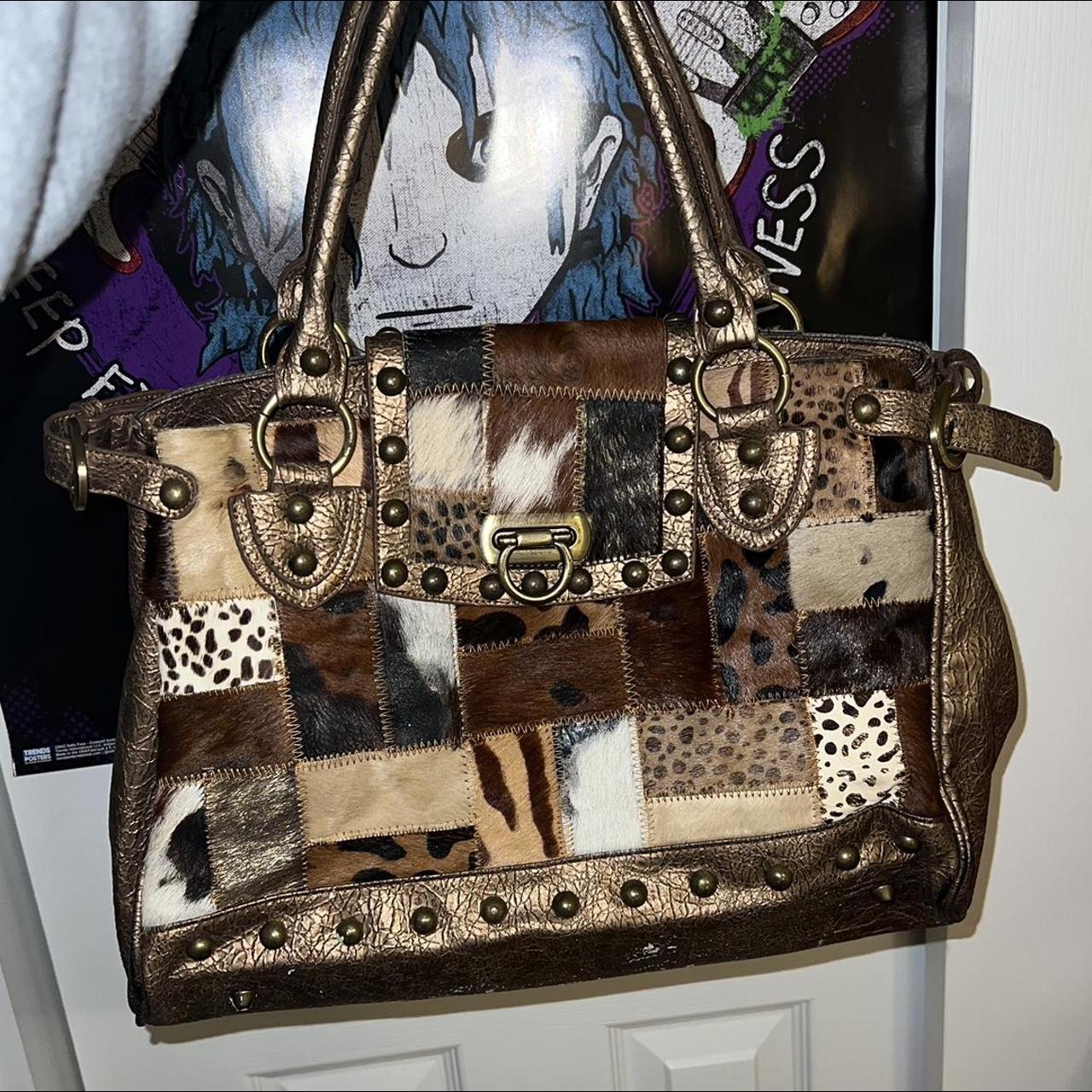 Cache Animal Print Patchwork Purse PRICES ARE... - Depop