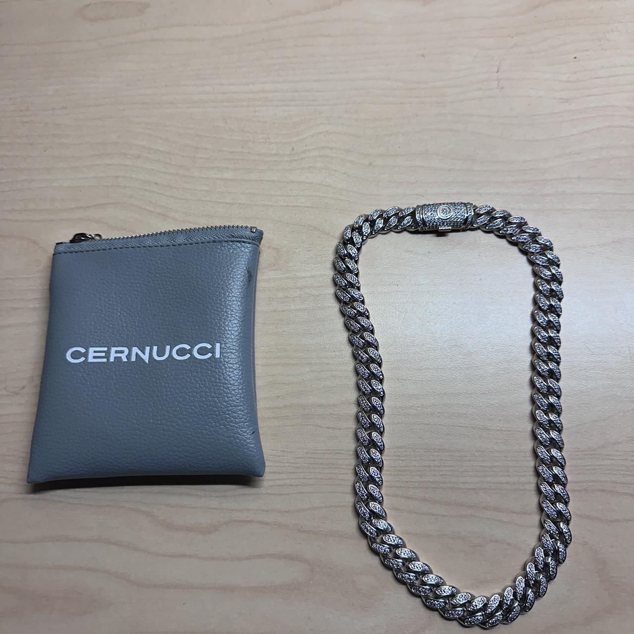 Cernucci 12mm Iced Cuban Link Chain - White... - Depop