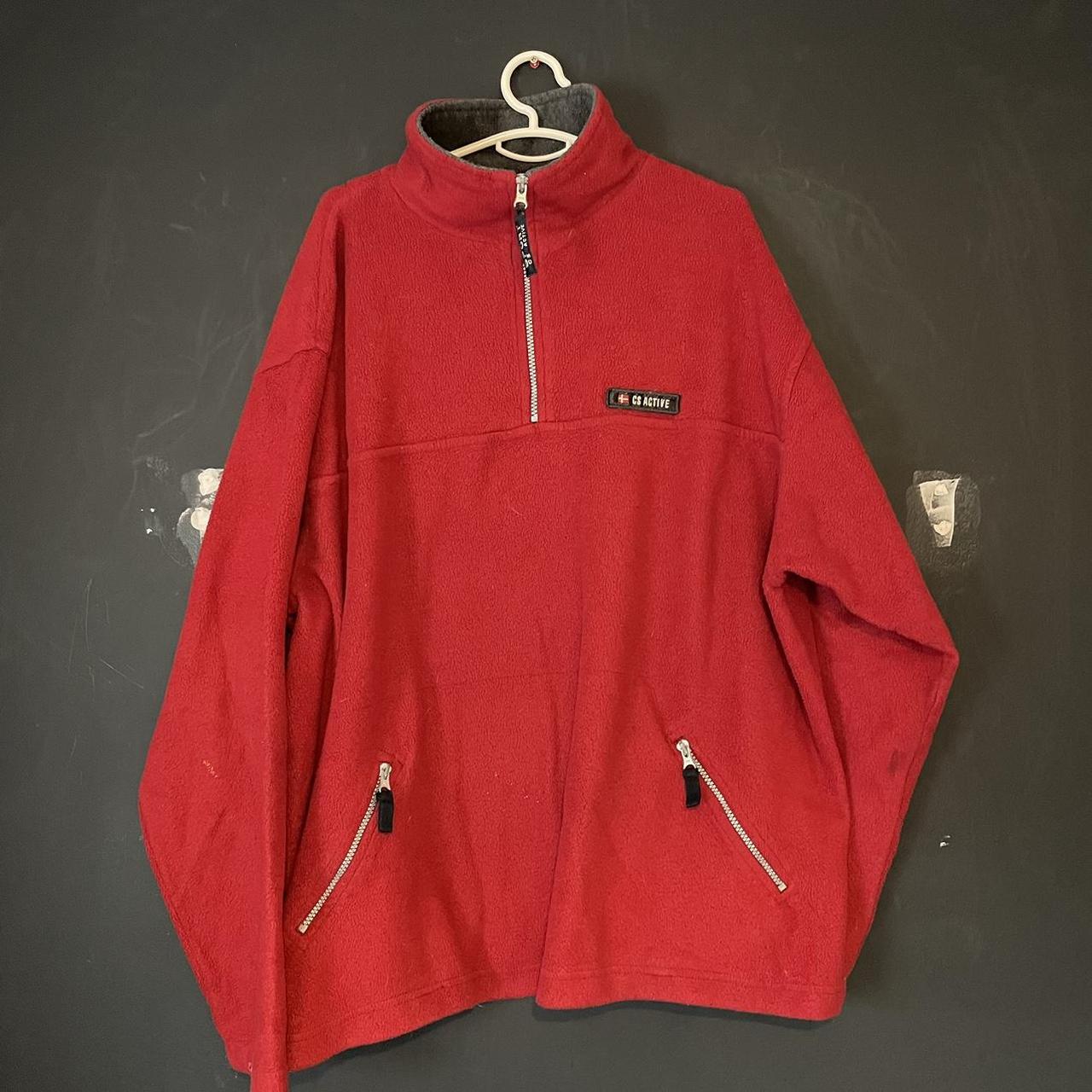 Baggy Red Half Zip 🔴 • Must Have On a Cold Day •... - Depop