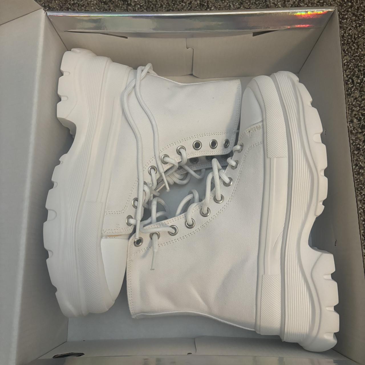 PERFECT RAVE SHOES! White platform sneakers from the... - Depop