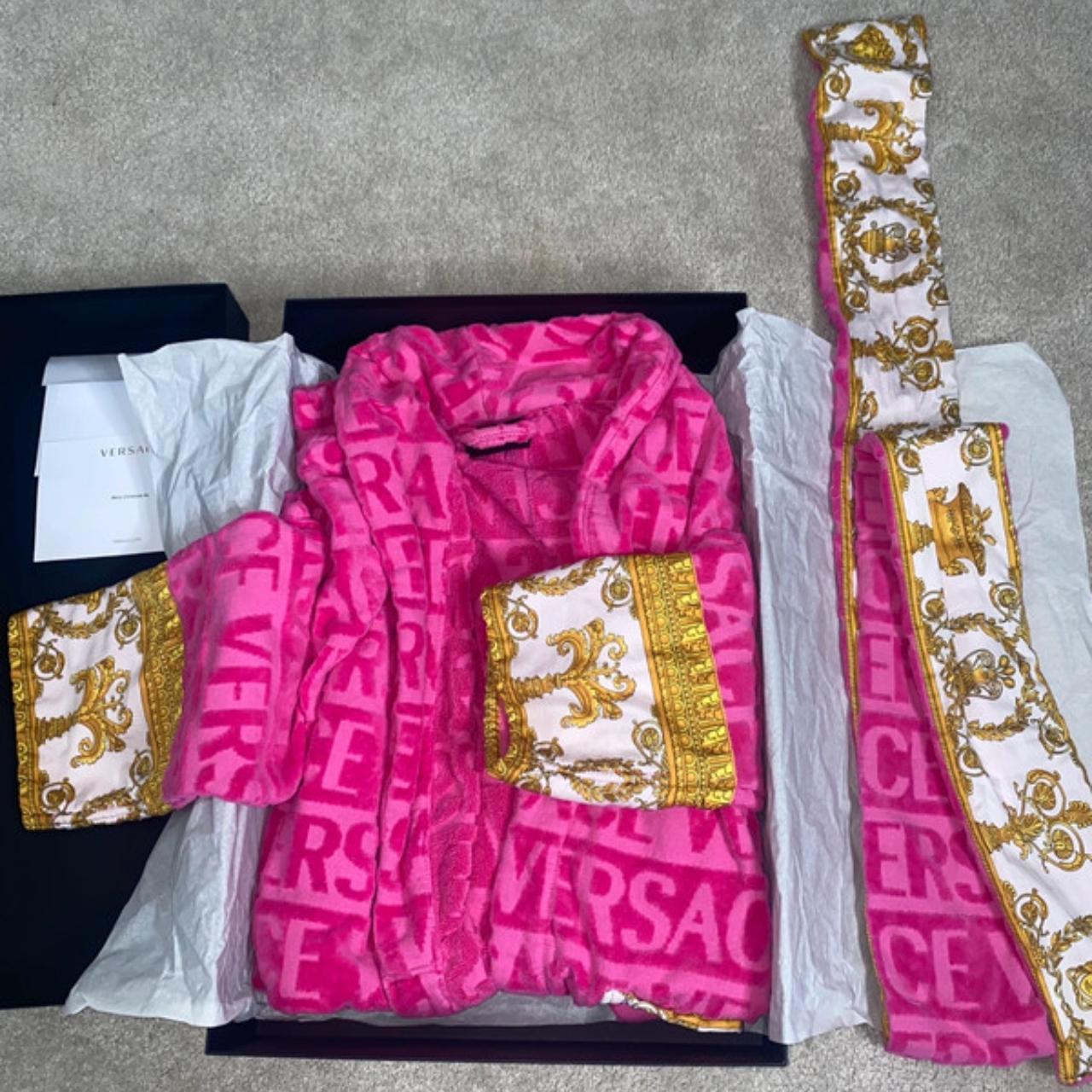 Versace Pink Baroque Bath robe Dressing gown -Not... - Depop