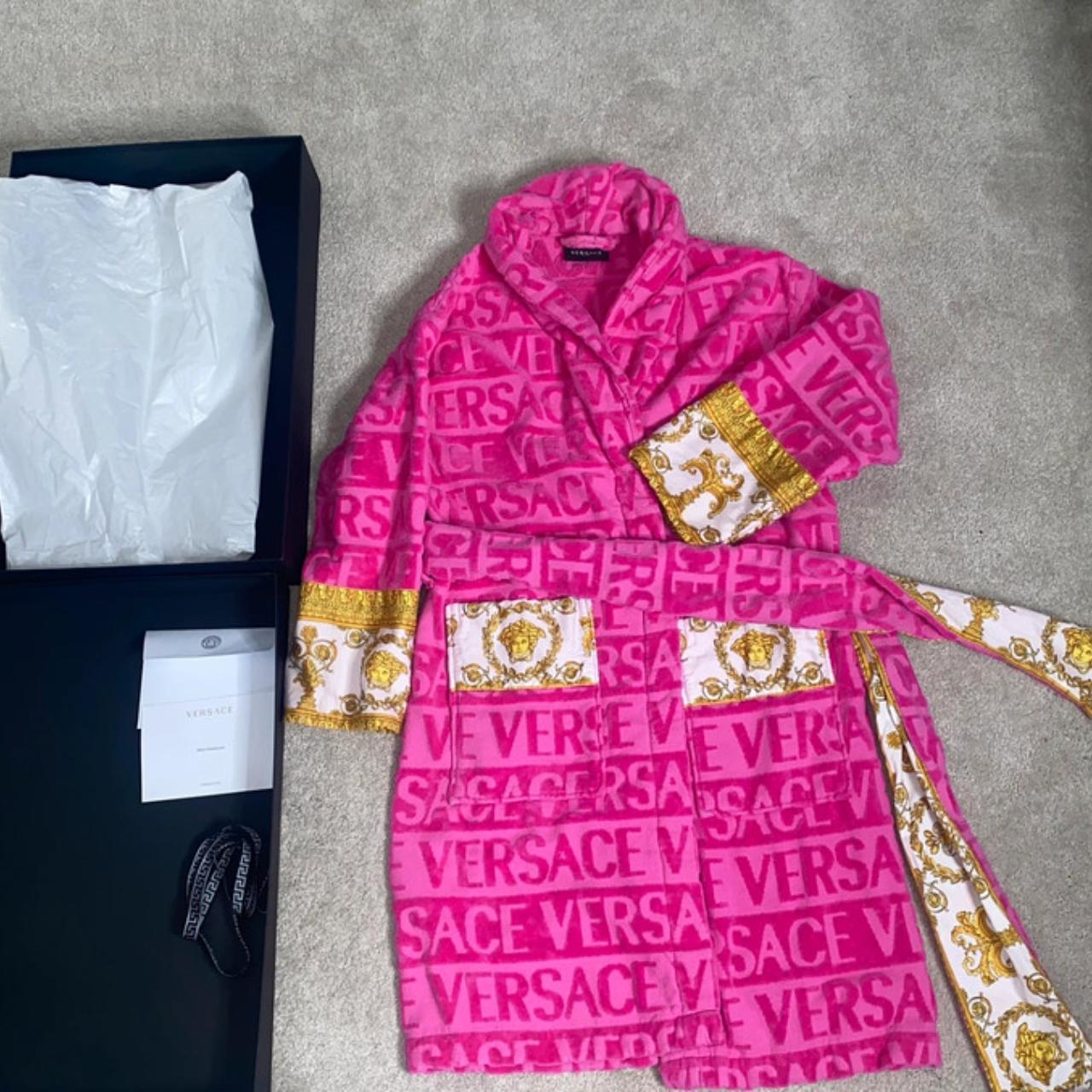 Versace Pink Baroque Bath robe Dressing gown -Not... - Depop