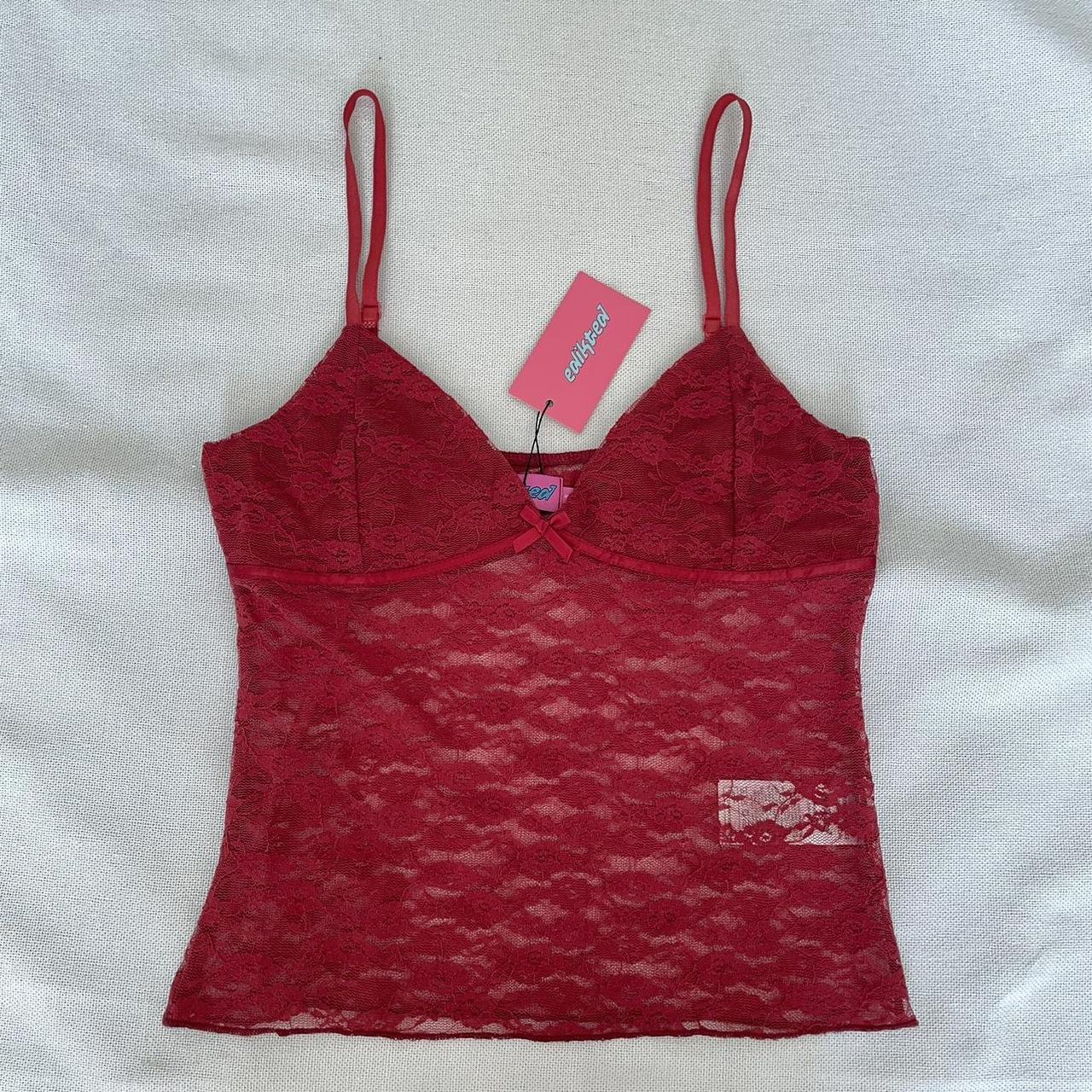 New with tags! Edikted Eira Sheer Lace Tank Top Size... - Depop