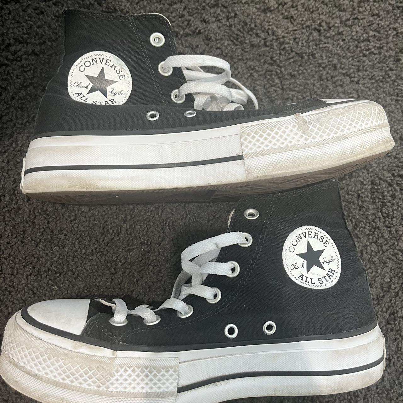 💌black platform converse sneakers💌 - worn a fair... - Depop