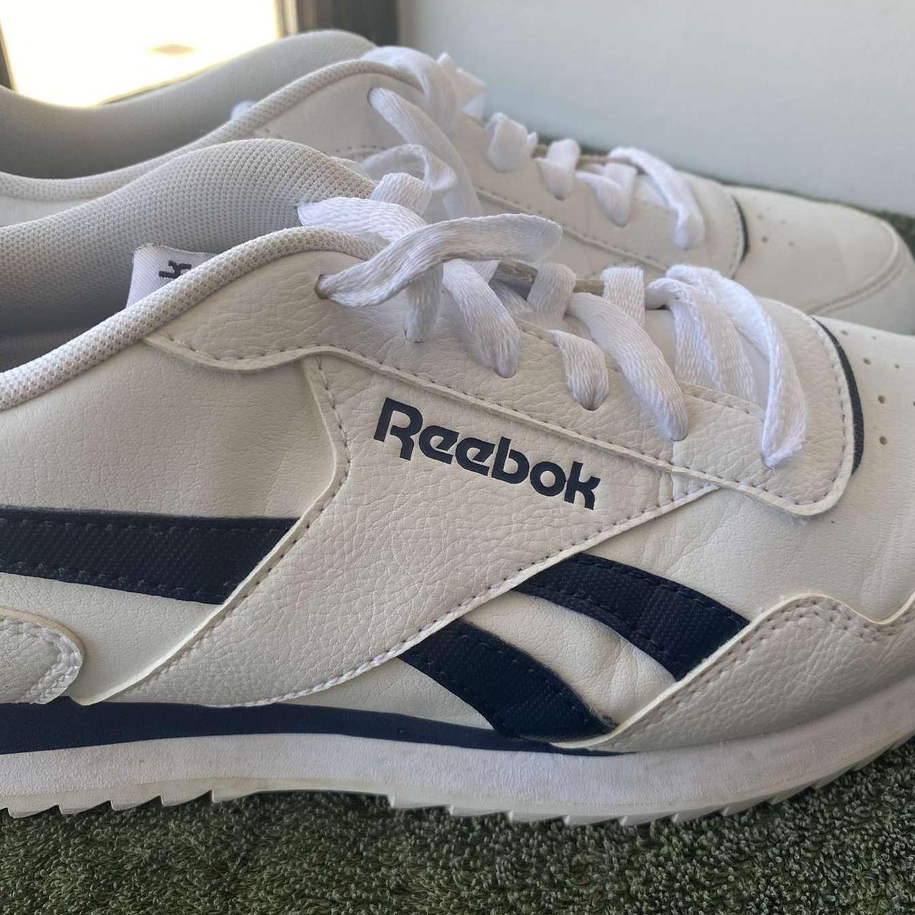 Reebok Blue and White Shoes - Size 7 - Worn a few... - Depop