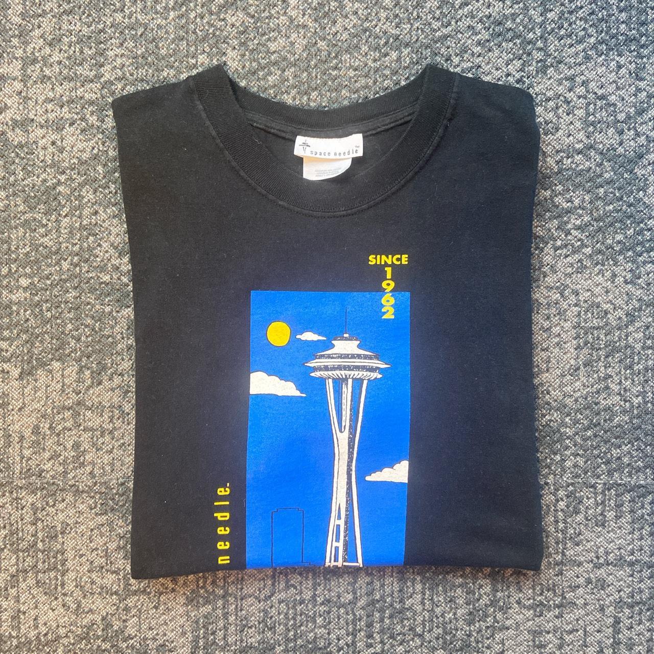 Heavy weight, Black, space needle Tee, 100% cotton.... - Depop