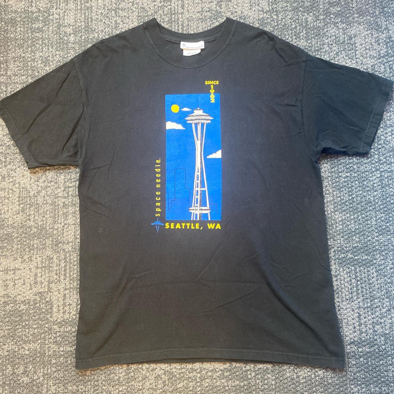 Heavy weight, Black, space needle Tee, 100% cotton.... - Depop