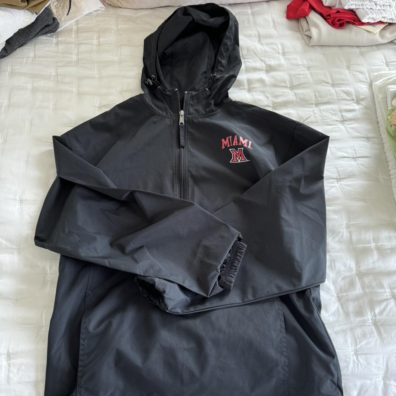 miami of ohio quarter zip raincoat size M/L - Depop