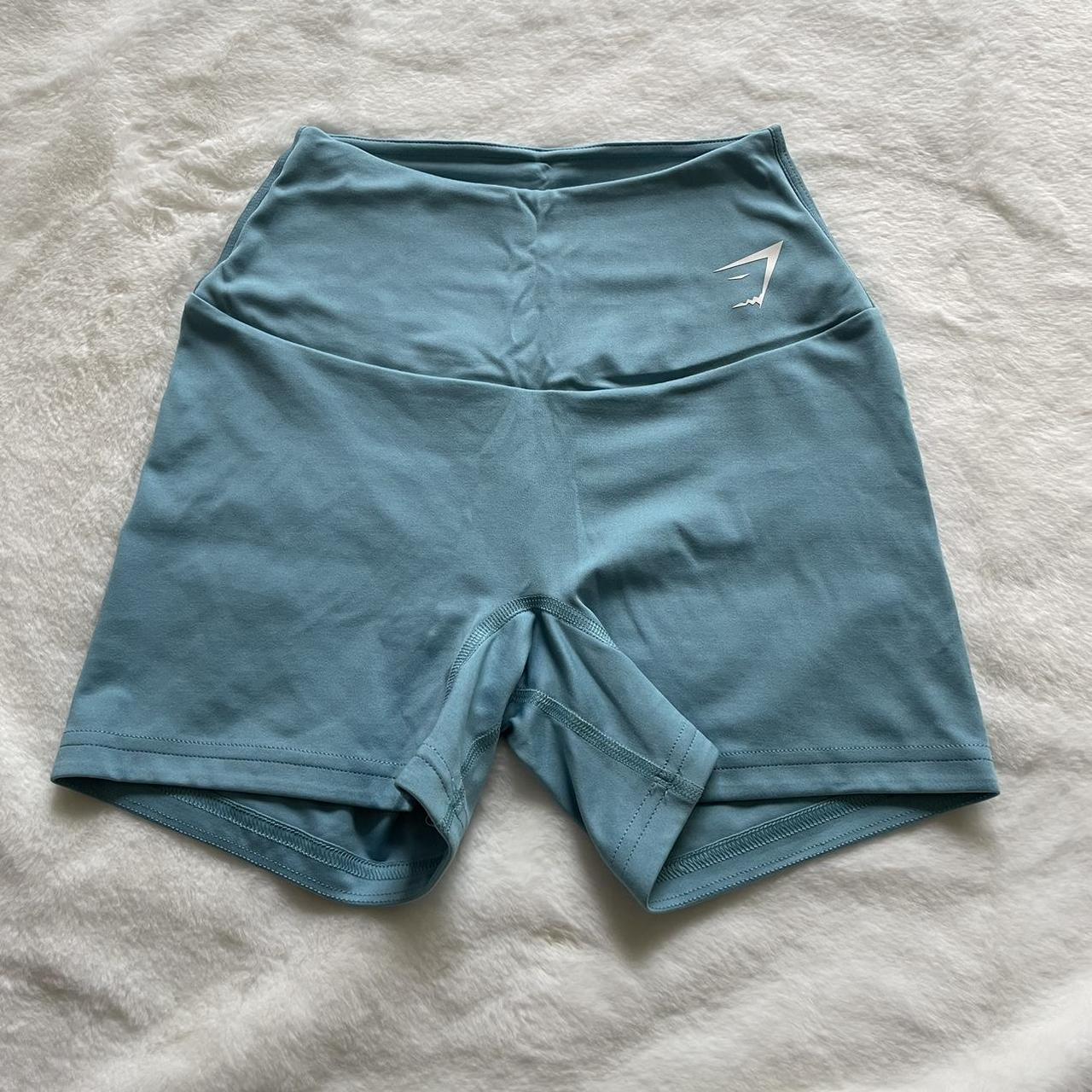 gymshark everyday seamless blue shorts. material is... - Depop