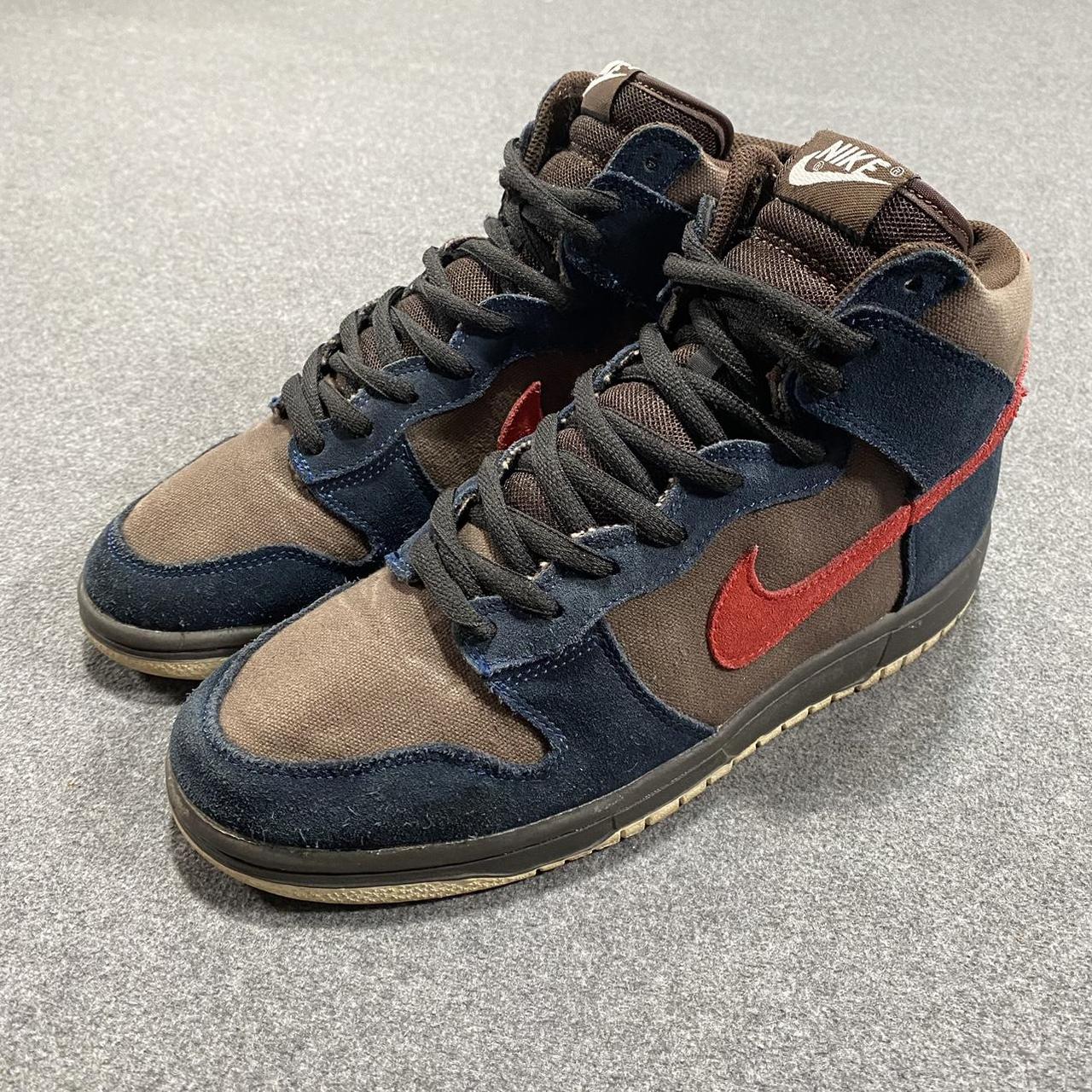 Nike Dunks Nike Dunk High - Brown/Navy - Mens Size... - Depop