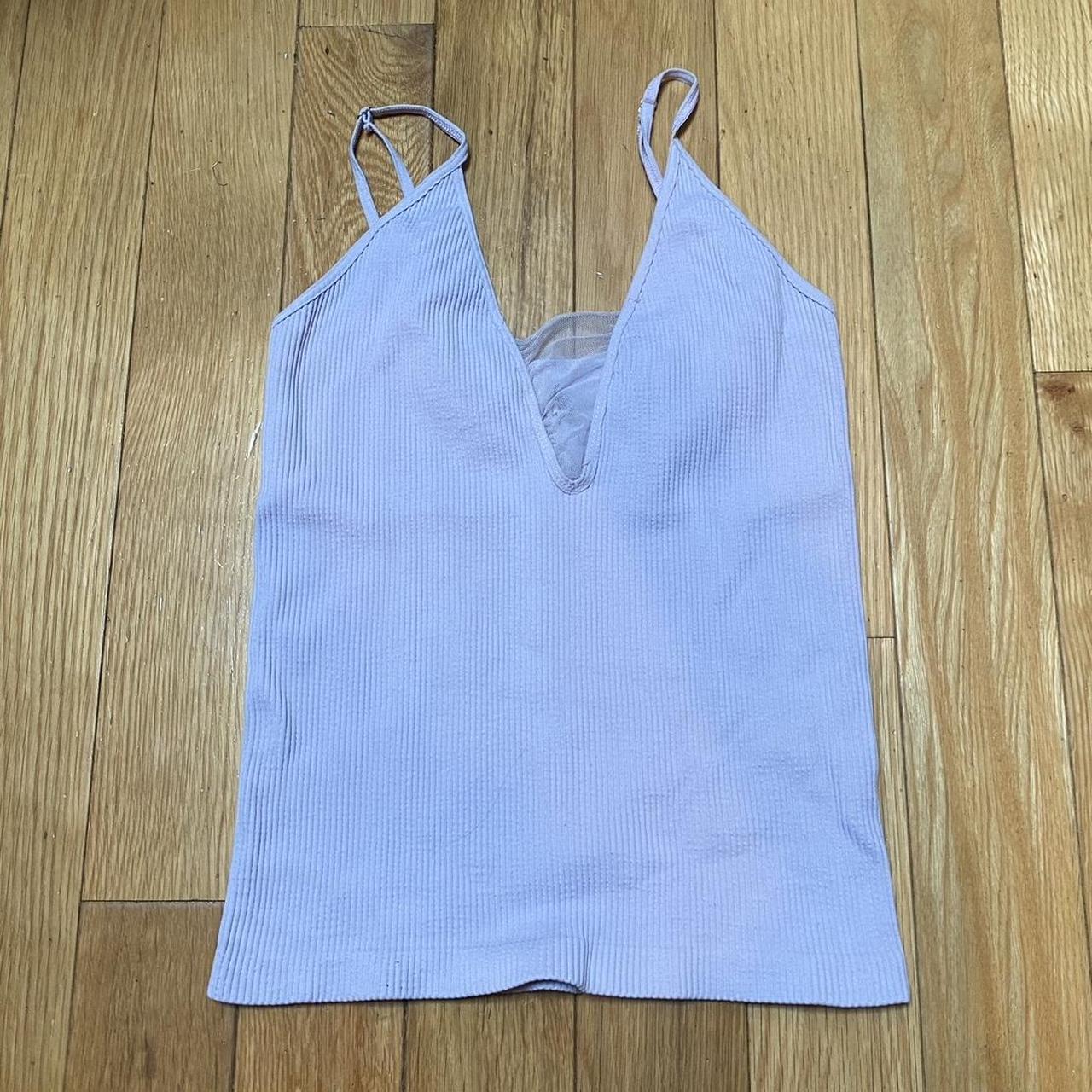 Free People lavender purple ribbed tank top with... | Depop