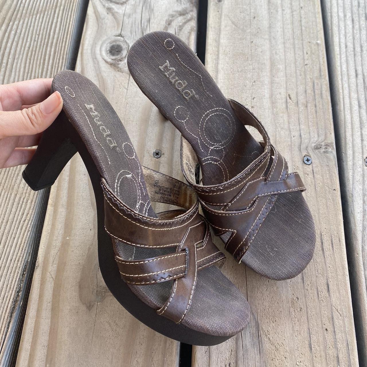 Mudd Clothing Women's Brown Mules | Depop