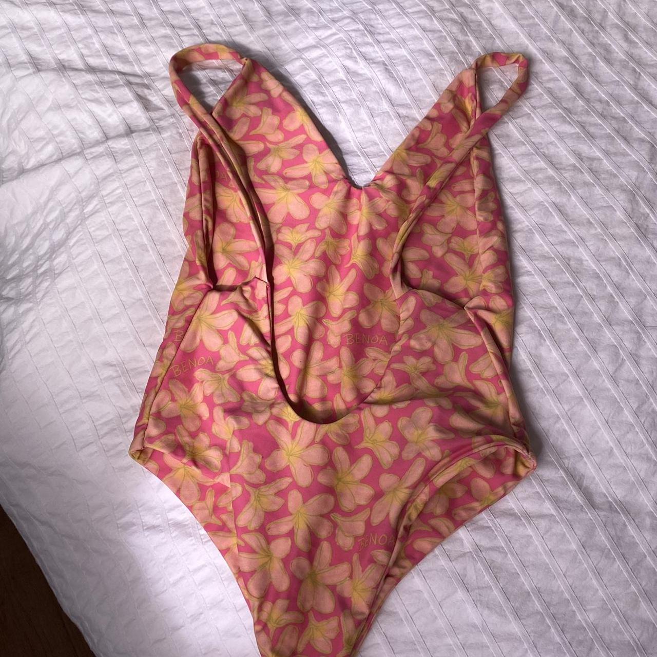 Benoa plumeria print isle one piece swimsuit. Size... - Depop