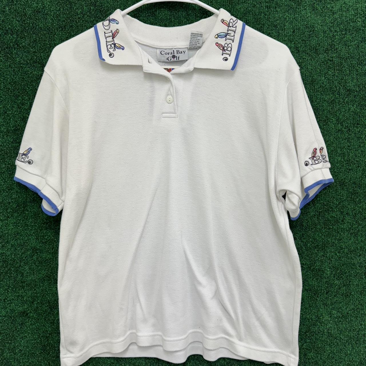 RETRO WOMENS GOLF SHIRT WITH SUPER CRAZY... - Depop