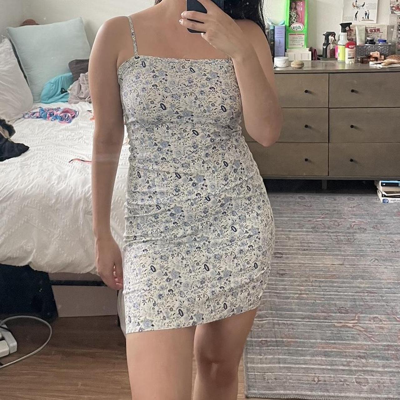 City Triangles vintage floral square neck mini... - Depop