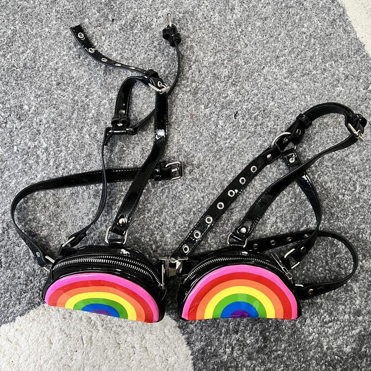 Dolls Kill rainbow harness top. Worn once, got so... - Depop