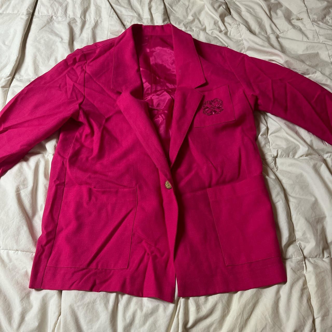 Hot pink embroidered jacket with bloomers combo... - Depop