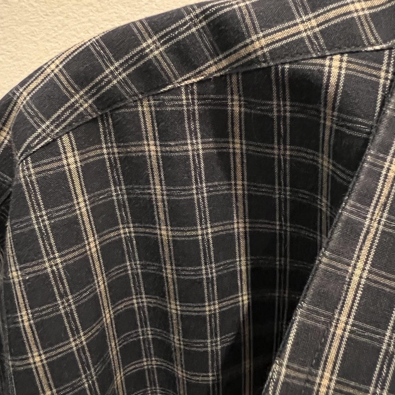 greyish navy Etienne Aigner button up -model is a... - Depop