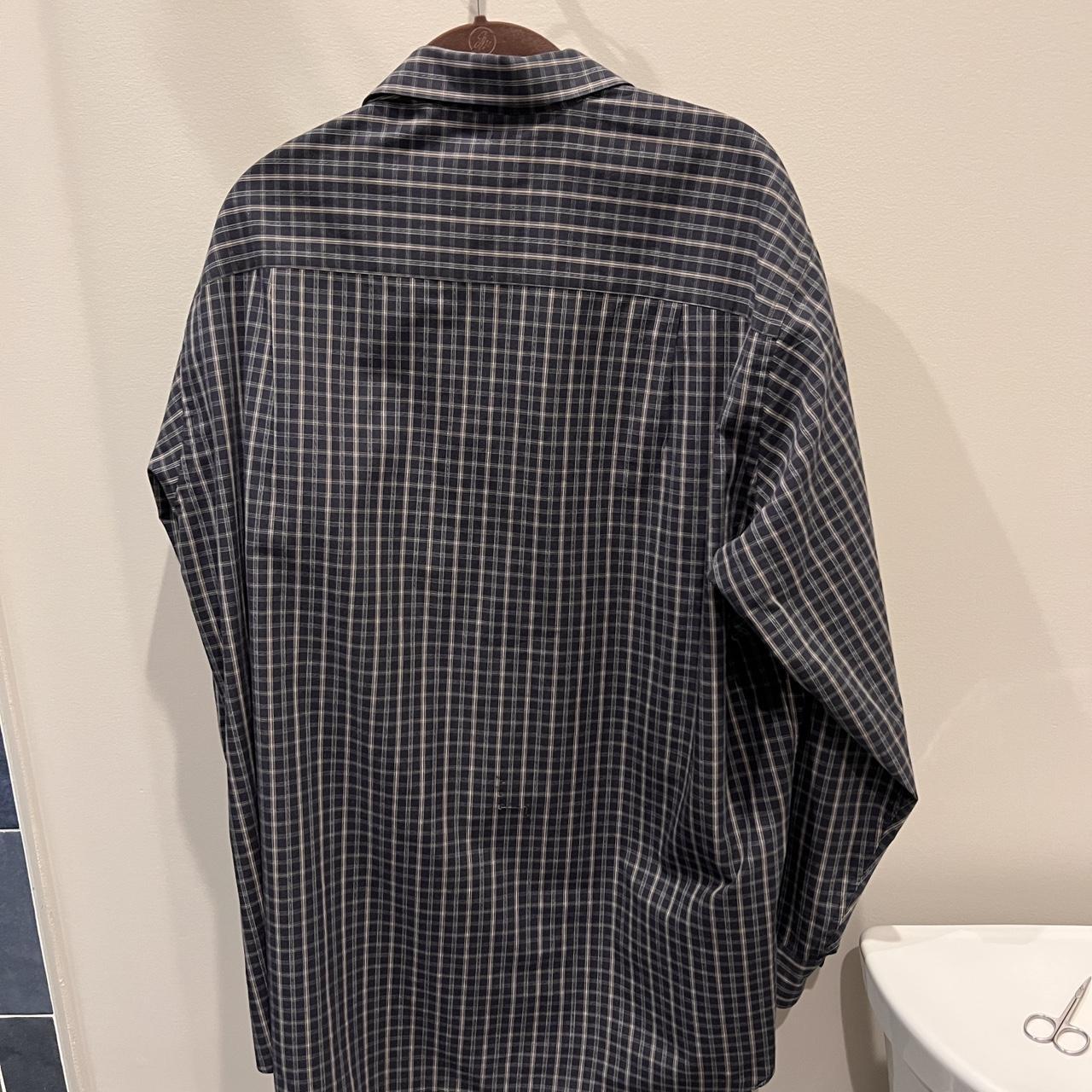 greyish navy Etienne Aigner button up -model is a... - Depop