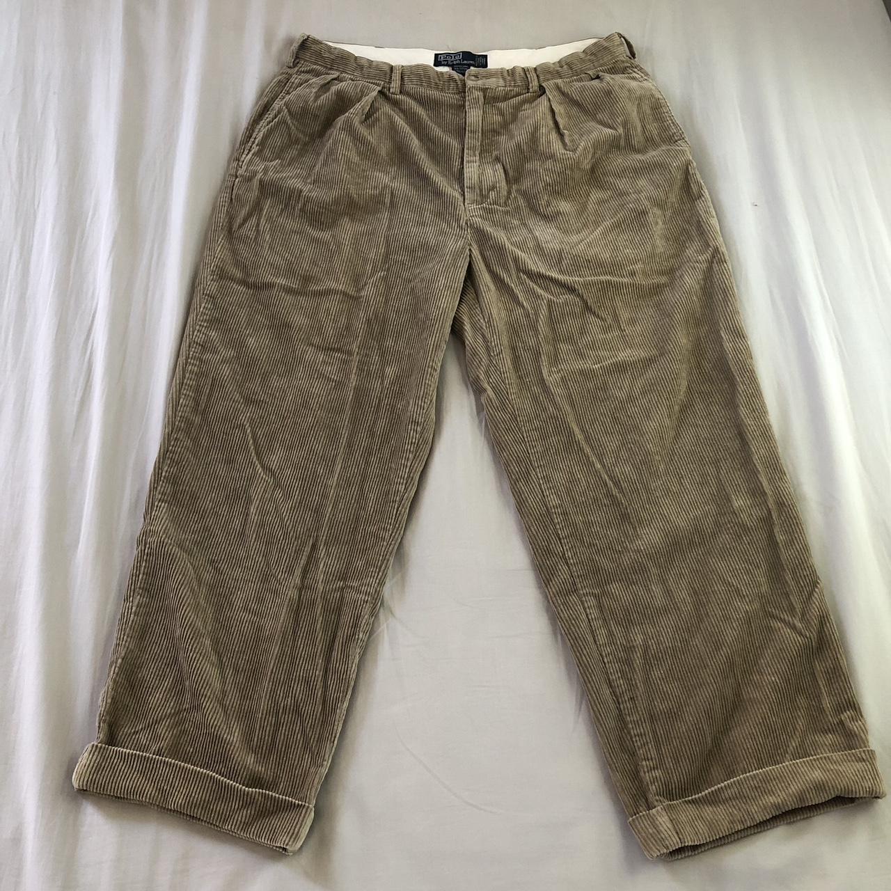 tan polo ralph lauren corduroy pants. baggy asf.... - Depop