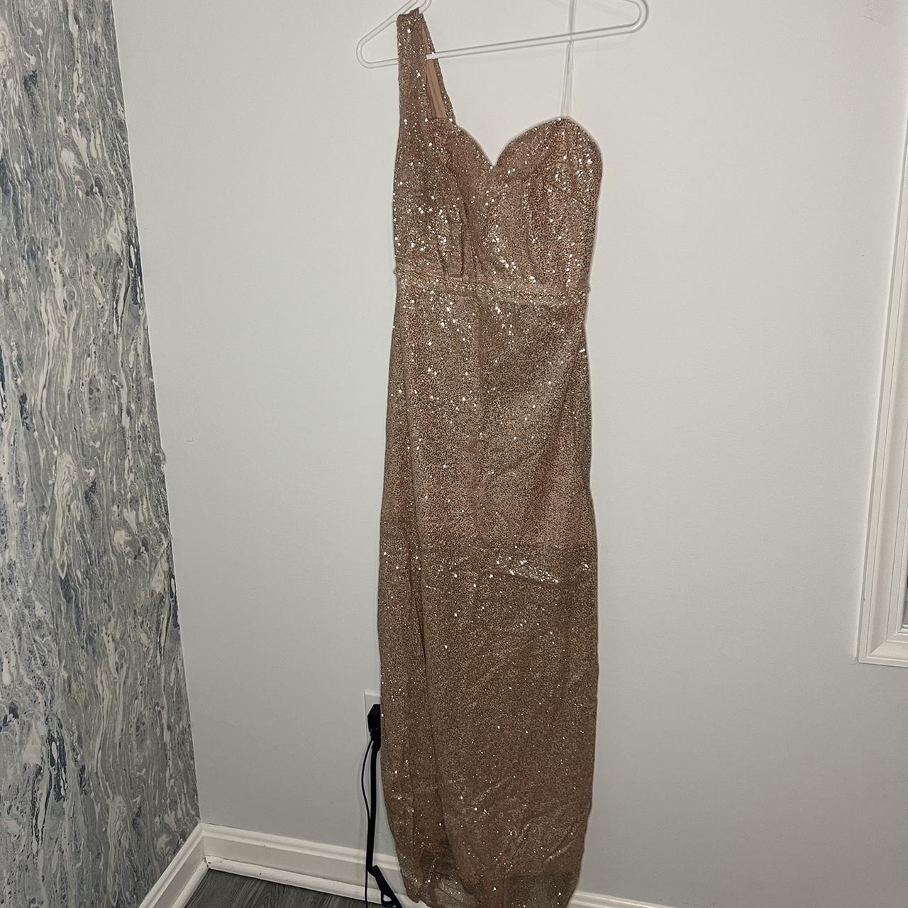 Sparkly one shoulder strap gown - Depop
