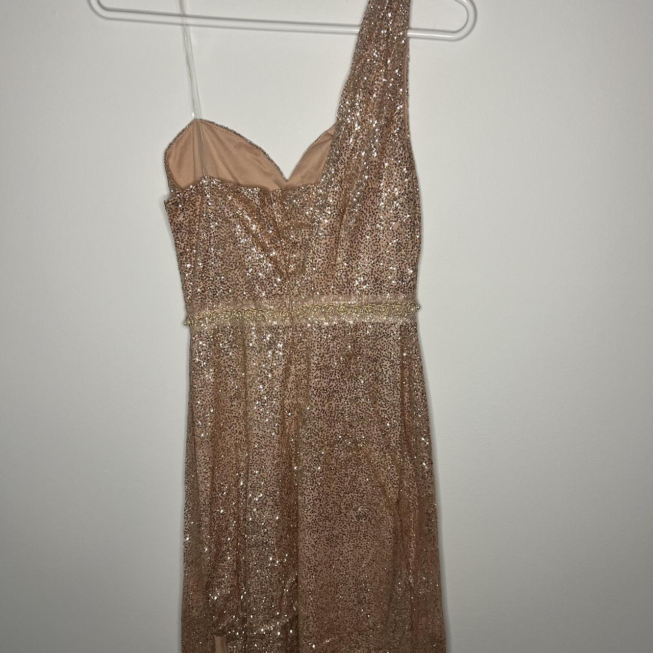 Sparkly one shoulder strap gown - Depop
