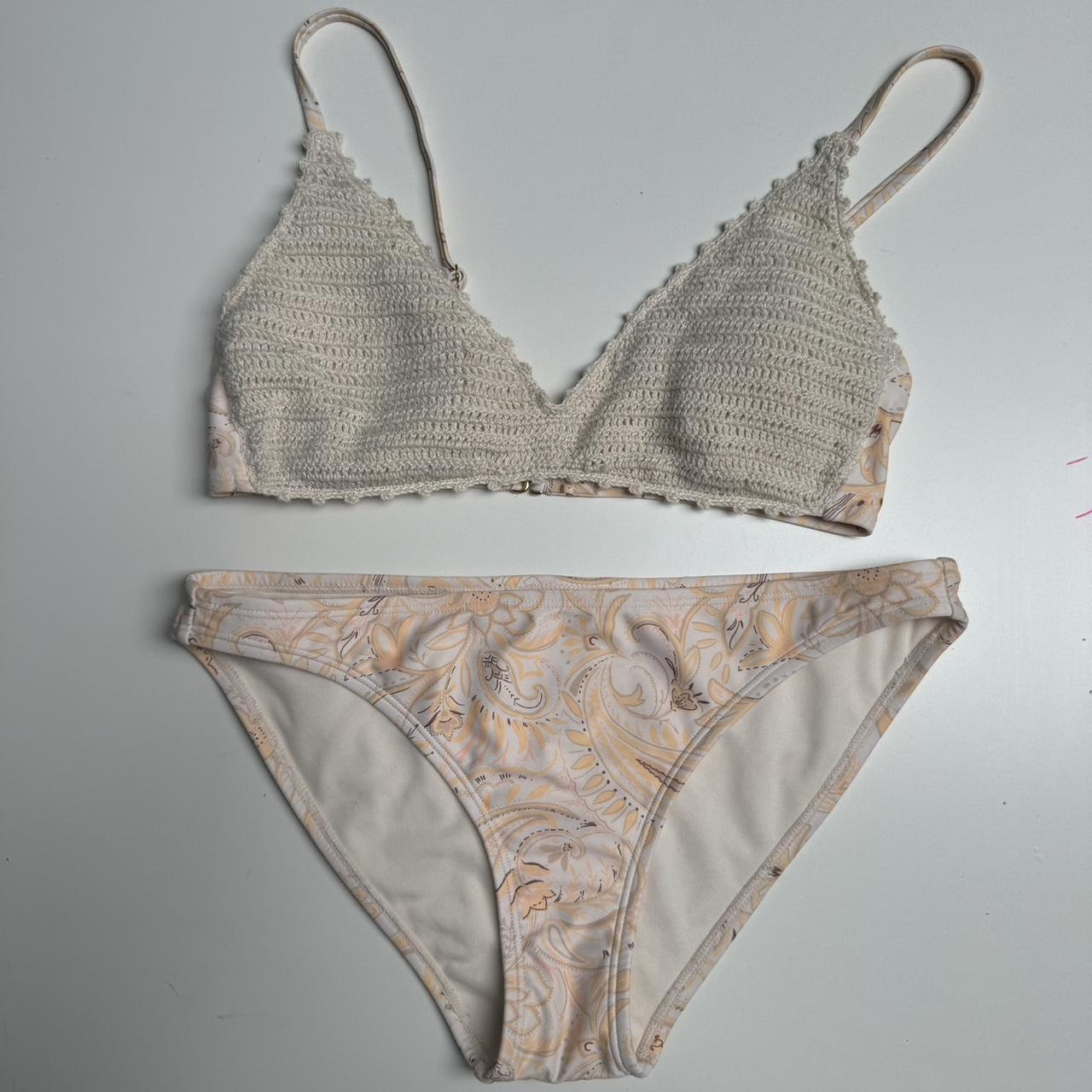 Crochet/patterned bikini set | Depop