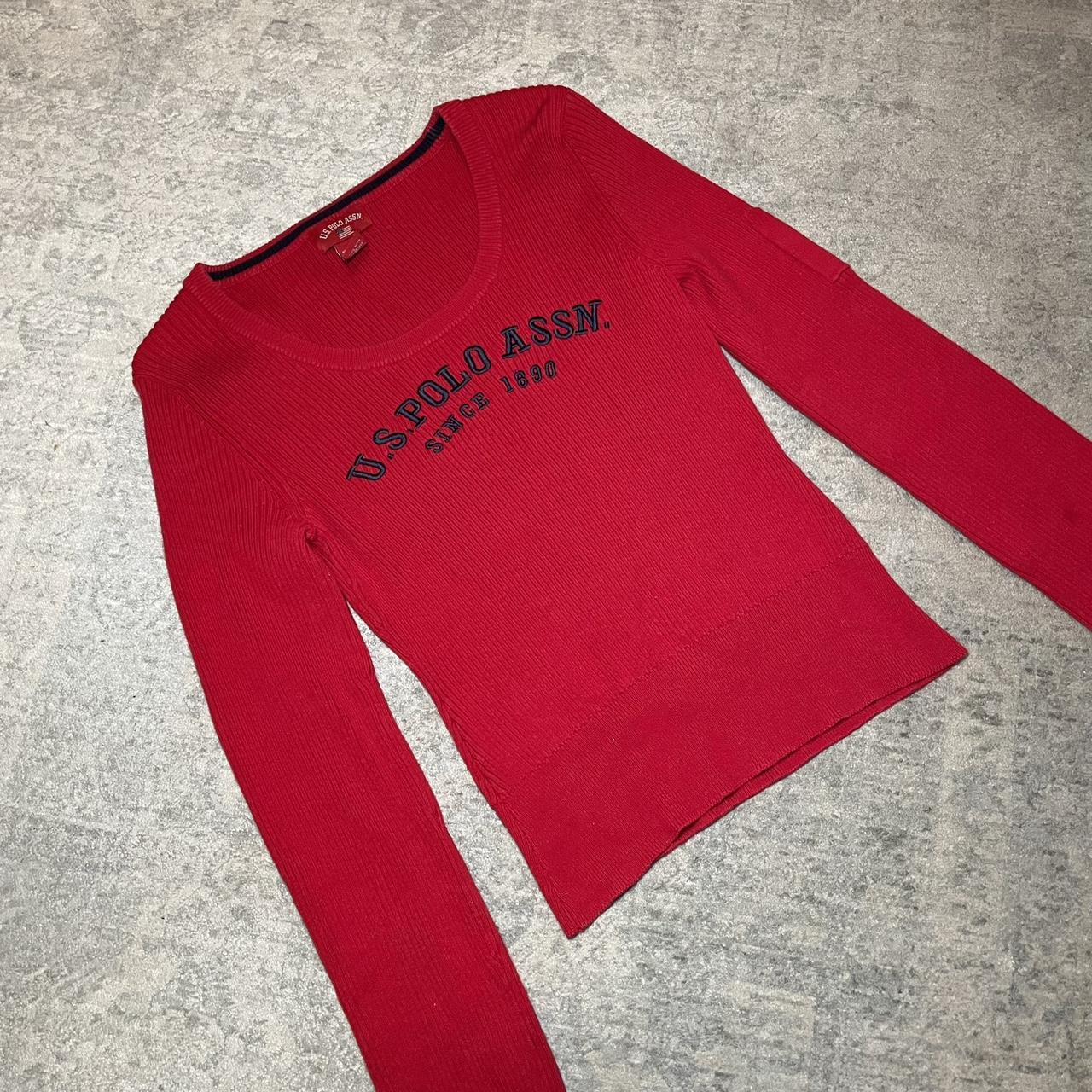 Preppy red polo sweater ️ this gorgeous sweater has... | Depop