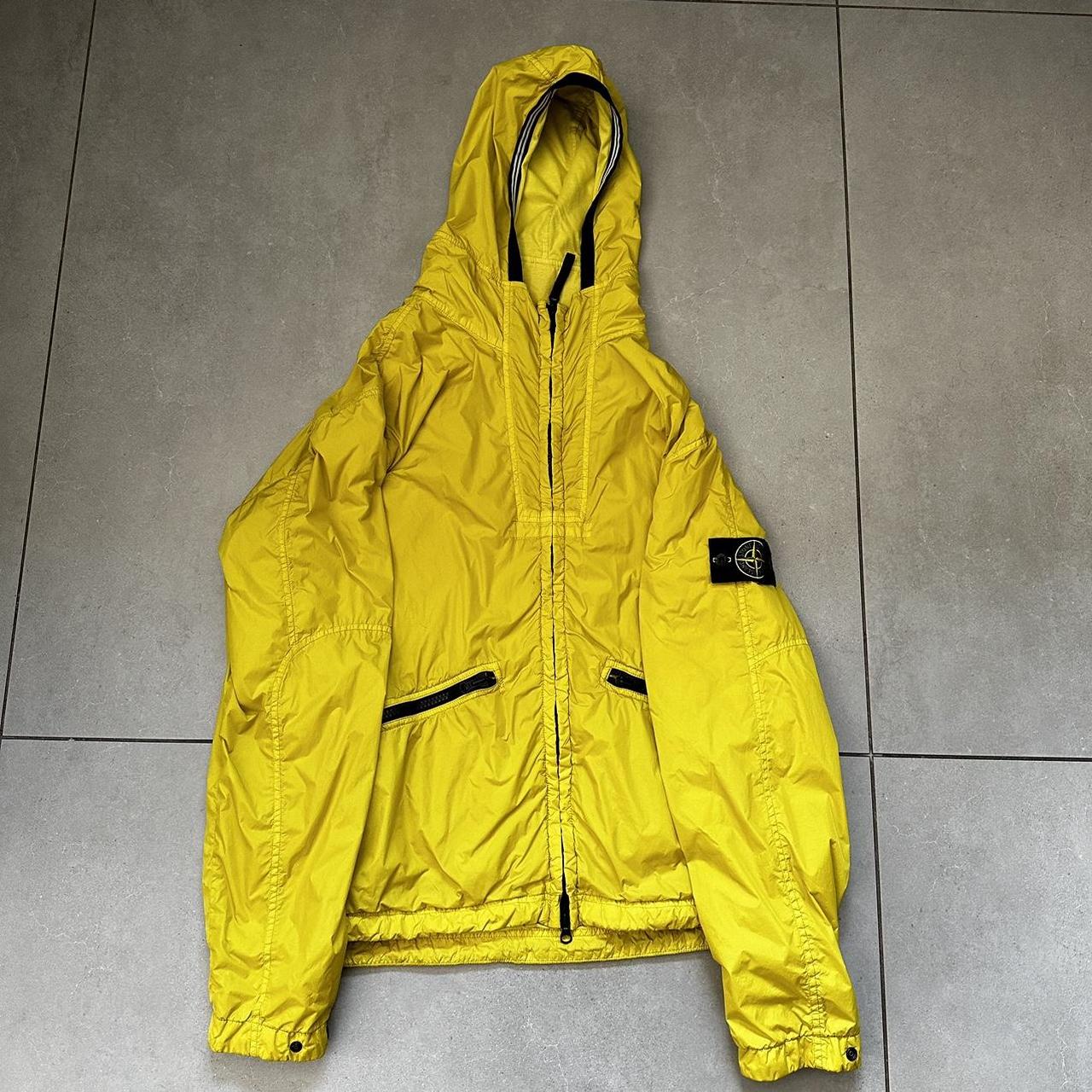 Rare Stone Island Men's Yellow and Gold Jacket with... - Depop