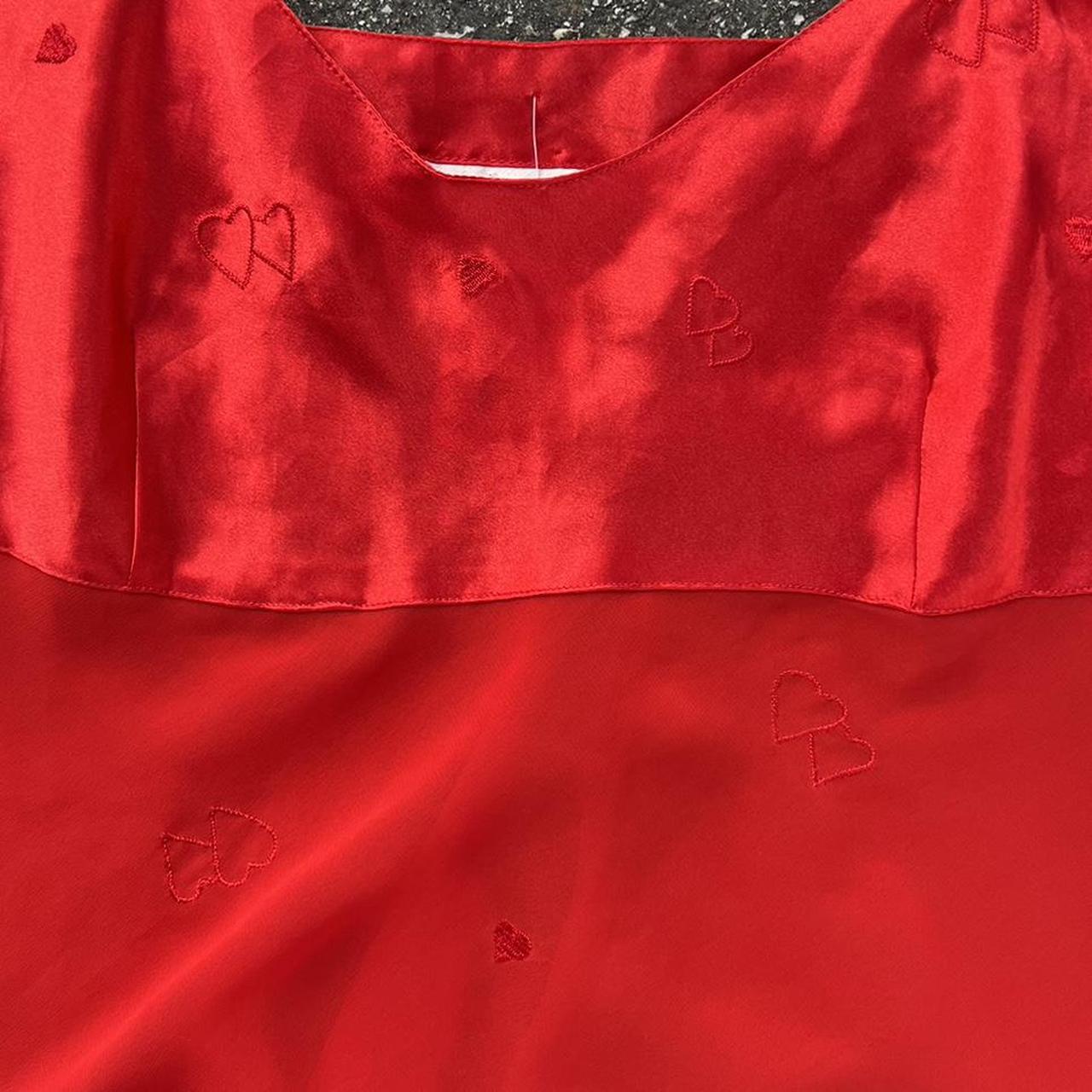 Red silk tank top see-through on the bottom with red... - Depop