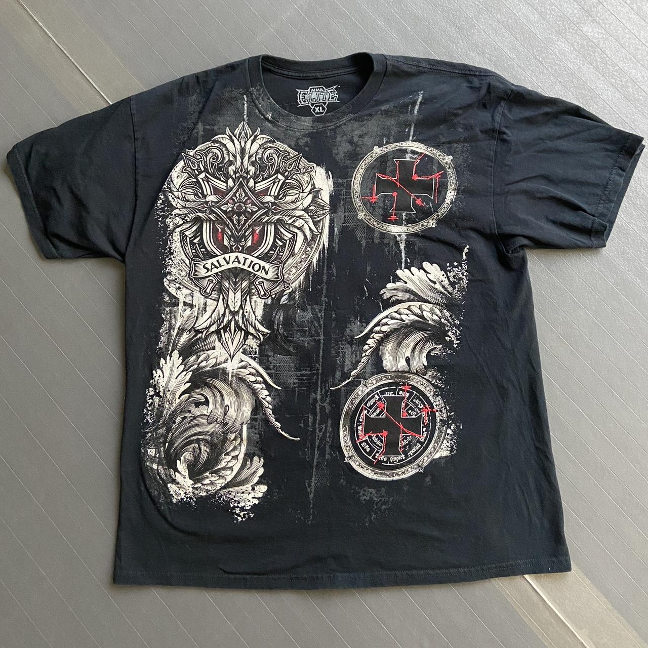 MMA Elite Salvation T Shirt double sided #emo... - Depop MMA Elite Salvation T Shirt double sided #emo... - Depop